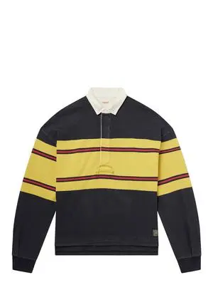 Kapital Big Striped Cotton-jersey Polo Shirt - Black