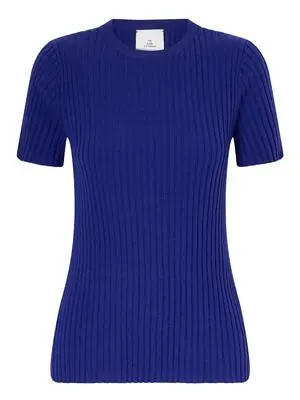 THE ELDER STATESMAN Superlight Ellie Ribbed Cashmere Sweater - Blue