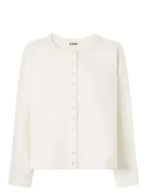 B Sides Cotton-jersey Cropped Cardigan With Raglan Sleeves - Ivory