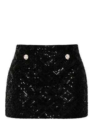 INTERNATIONAL APPEAL Sequin Mini Skirt - Black