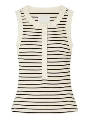 Citizens Of Humanity Caralyn Striped Ribbed Cotton-blend Tank - Neutrals