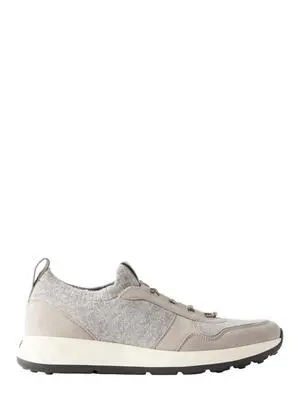 TOD'S Suede And Wool Sneakers - Gray