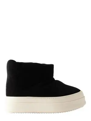 Rick Owens Suede Platform Sneakers - Black