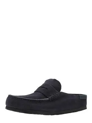 BIRKENSTOCK Naples Wrapped Suede Clogs - Navy