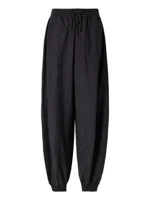 RÓHE Cotton-blend Seersucker Tapered Balloon Pants - Black
