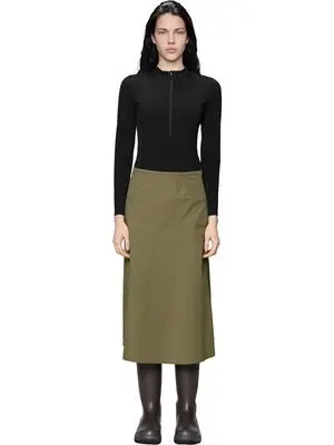 Rains Light Woven Midi Skirt - Moss