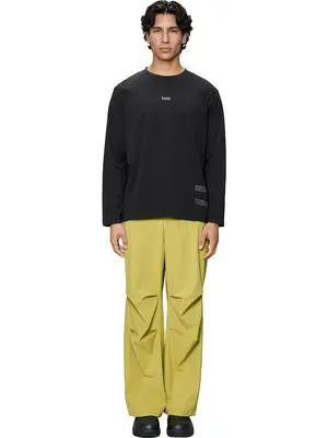Rains Classic Long Sleeve T-shirt With Graphic Detail - Black