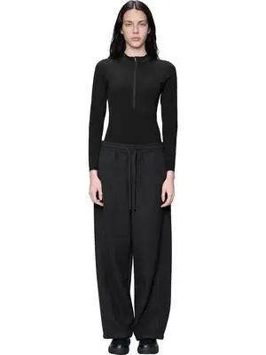 Rains Heavyweight Fleece Wide-leg Pants - Black