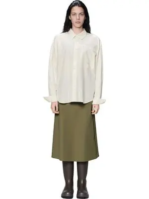 Rains Lightweight Woven Shirt With Front Zip Pocket - Blanc