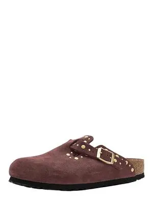 BIRKENSTOCK Boston Clog Suede Shoes With Rivets - Red