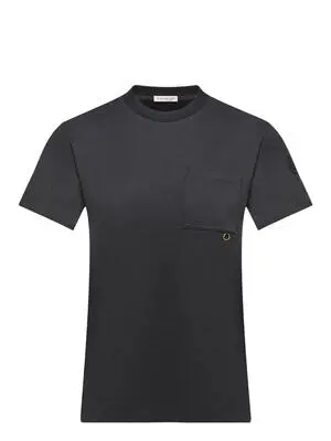 Moncler Metal Logo Cotton T-shirt - Blue