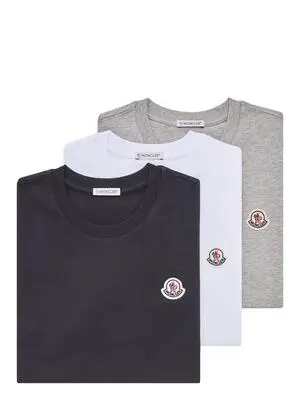Moncler Logo Patch Cotton T-shirts - Multicolor