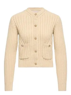 Moncler Cotton Padded Cardigan - Beige