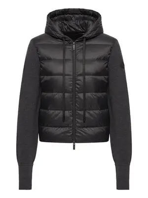 Moncler Wool Hooded Padded Zip-up Cardigan - Grey