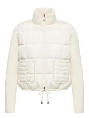 Moncler Quilted Zip-up Cardigan With Down-filled Front - White