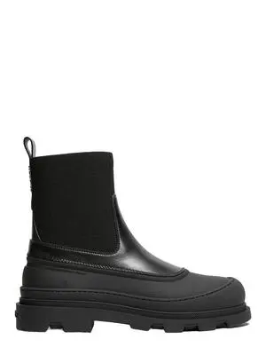 Moncler Vera Edge Leather Ankle Boots - Black