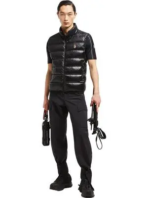 Moncler Down Vest With Stand Collar - Black