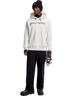 Moncler Logo Cotton Hoodie - White