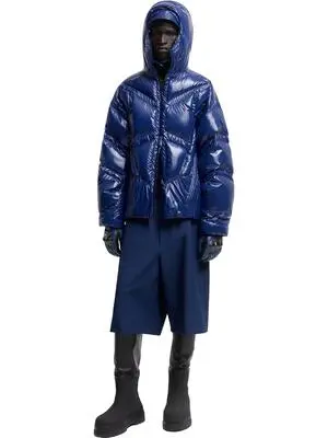 MONCLER X A$AP ROCKY Bahianinha Hooded Short Down Jacket - Blue