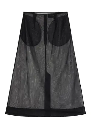 Simone Rocha Organza Midi Skirt - Black