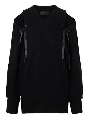 Simone Rocha Cashmere Sweater With Bow Detail - Black