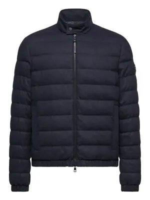 Moncler Luray Cashmere Blend Short Down Jacket - Blue