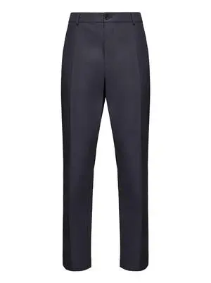Moncler Technical Cotton Blend Tailored Trousers - Blue