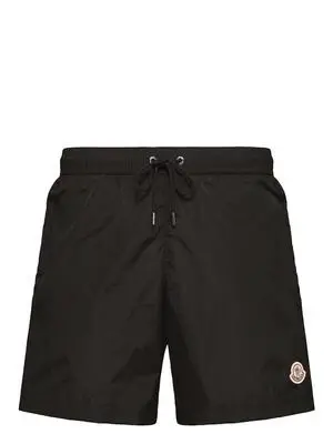 Moncler Logo Patch Swim Shorts - Black
