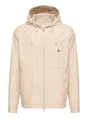 Moncler Striped Cotton Poplin Shirt - Beige
