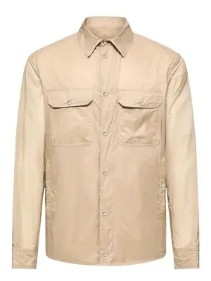 Moncler Logo Patch Long Sleeve Shirt - Beige