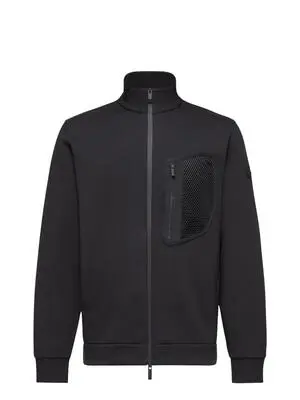 Moncler Logo Cotton Zip-up Sweatshirt - Black