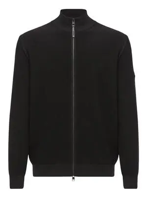 Moncler Cotton Zip-up Cardigan - Black