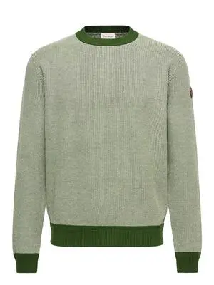 Moncler Leather Logo Cotton Sweater - Green