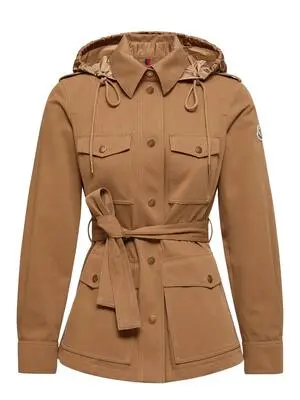 Moncler Centaurea Hooded Gabardine Field Jacket - Brown