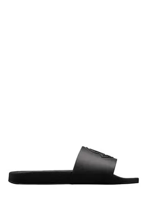 Moncler Basile Slides With Logo Detail - Black