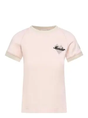 Moncler Heart Logo Cotton T-shirt - Pink