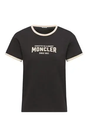 Moncler Flock Logo Jersey T-shirt - Black