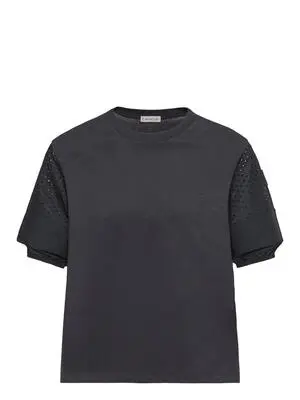 Moncler Cotton Jersey San Gallo T-shirt With Balloon Sleeves - Blue