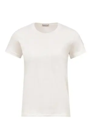 Moncler Logo Patch Cotton Jersey T-shirt - White