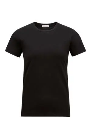 Moncler Logo Patch Cotton Jersey T-shirt - Black