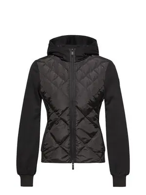 Moncler Cotton Fleece Padded Zip-up Hoodie - Black