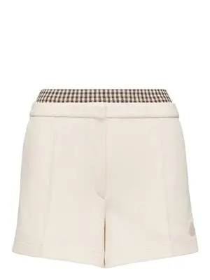 Moncler Layered-effect Vichy Cotton Blend Shorts - White