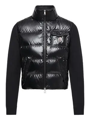 Moncler Padded Zip-up Wool Cardigan - Black