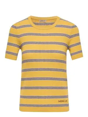 Moncler Striped Cotton T-shirt - Multicolor
