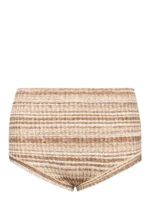 Moncler Striped Mini Shorts - Beige