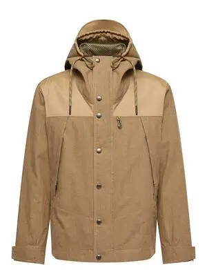 Moncler Givors Linen Hooded Jacket - Brown