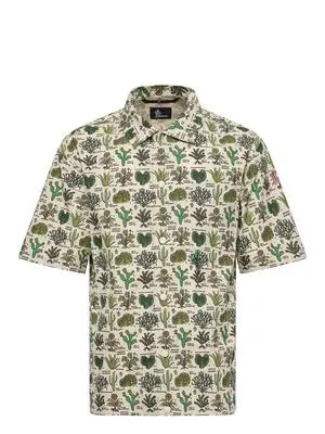 Moncler Botanical Print Cotton Blend Short Sleeve Shirt - Multicolor