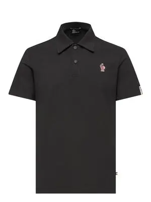 Moncler Logo Patch Polo Shirt - Black
