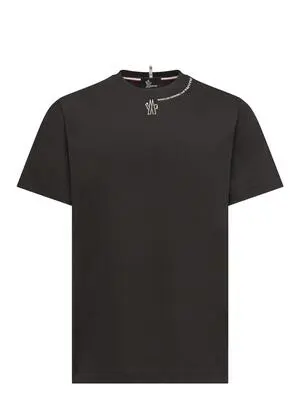 Moncler Logo Cotton T-shirt - Black