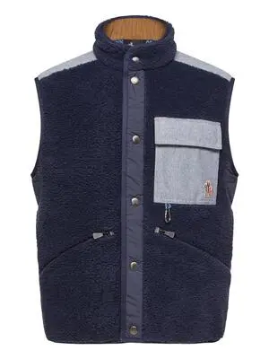 Moncler Teddy & Chambray Vest - Blue